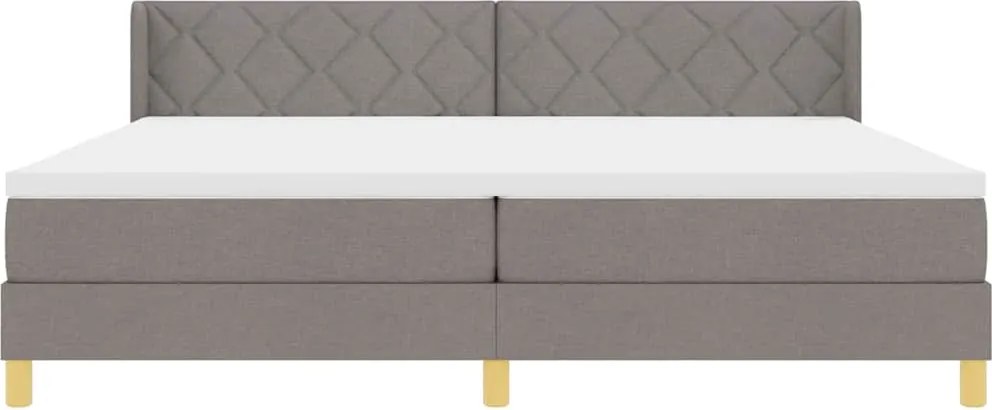 Postel s boxspringem s čelo Taupe 200 x 200 cm textil 3341381