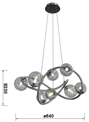 Wofi 7014-805 - LED Lustr na lanku NANCY 8xG9/3,5W/230V černá/chrom