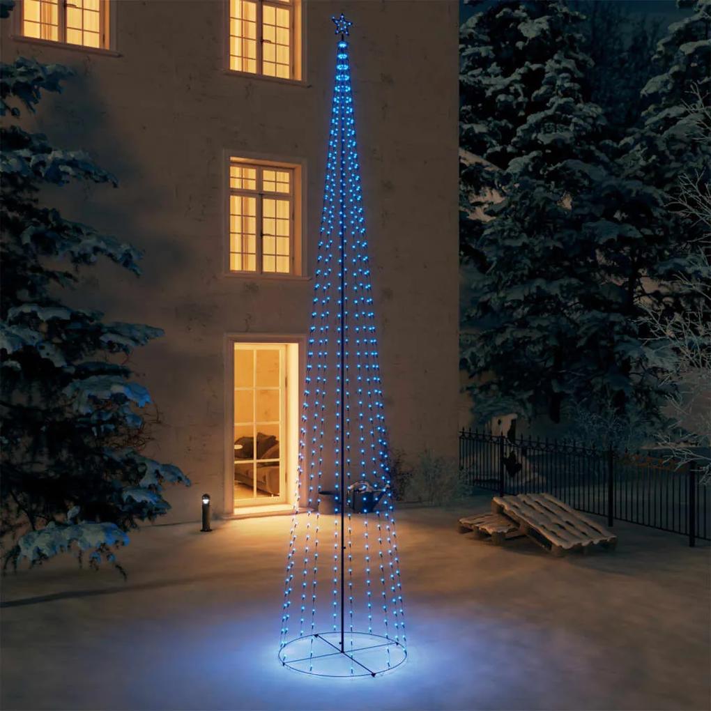 328725 vidaXL Vánoční stromek kužel 752 modrých LED diod 160 x 500 cm