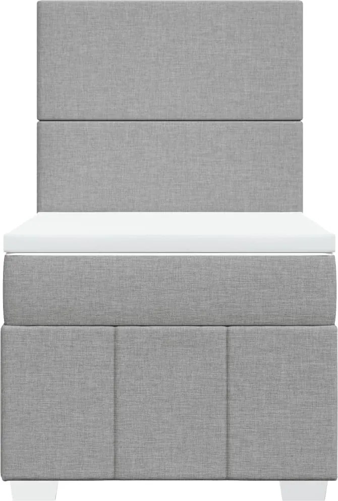 Box spring postel s matrací světle šedá 90x200 cm textil 3291544
