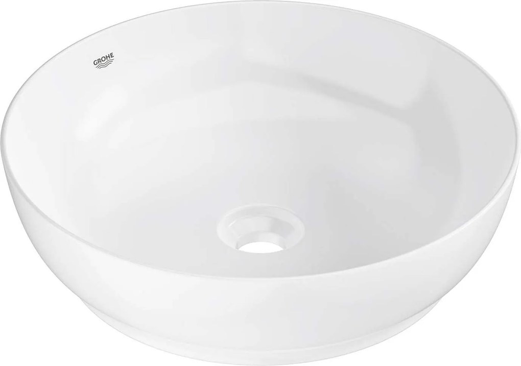 Grohe Essence - Umyvadlo na desku, průměr 45 cm, bez přepadu, bez otvoru pro baterii, alpská bílá 103560SH00