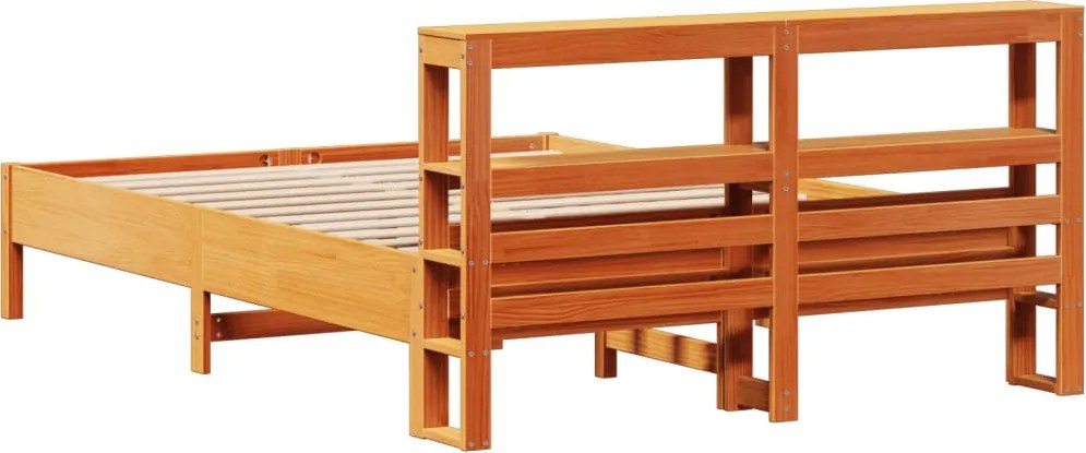 Postel bez matrace voskově hnědá 135 x 190 cm masivní borovice 3306164
