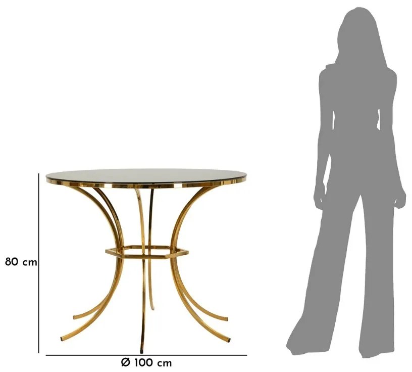 Designový jídelní stůl Tadanori 100 cm zlatý