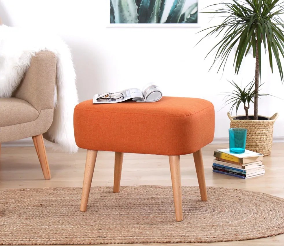 Atelier del Sofa Taburet Parrot - Orange, Oranžová