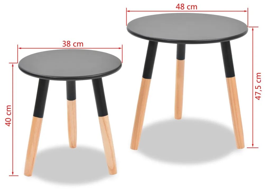 Konferenční stolky Simple - 2 kusy | černá