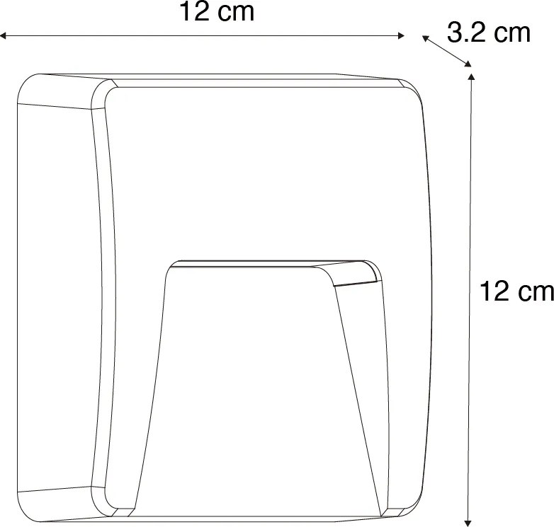 Sada 2 černých čtvercových venkovních nástěnných svítidel vč. LED IP65 - Gem