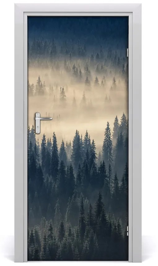 Fototapeta na dveře samolepící mlha nad lesem 75x205 cm
