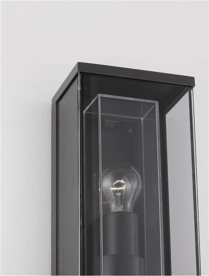 NV 9492710 Venkovní nástěnné svítidlo REGINA antracitový hliník a čiré sklo E27 1x12W 220-240V bez žárovky IP65 - NOVA LUCE