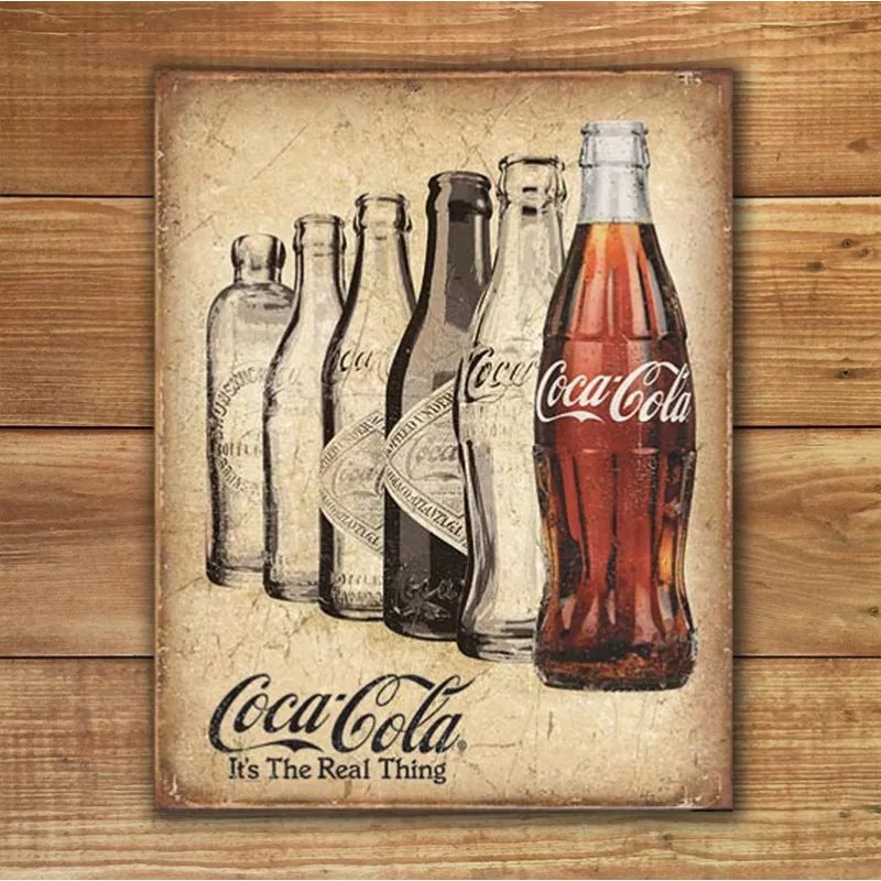 Plechová cedule Coca Cola The Real Thing 32 cm x 40 cm