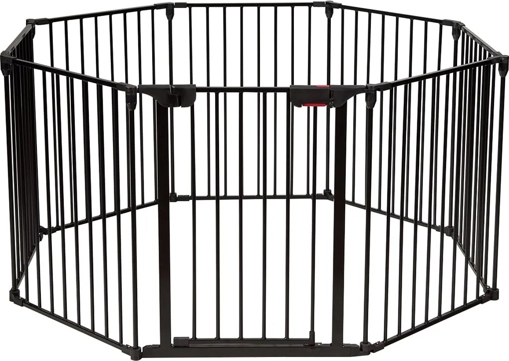 Costway 8 prvková ohrádka pro psa bariéra – 500 × 75 cm, černý