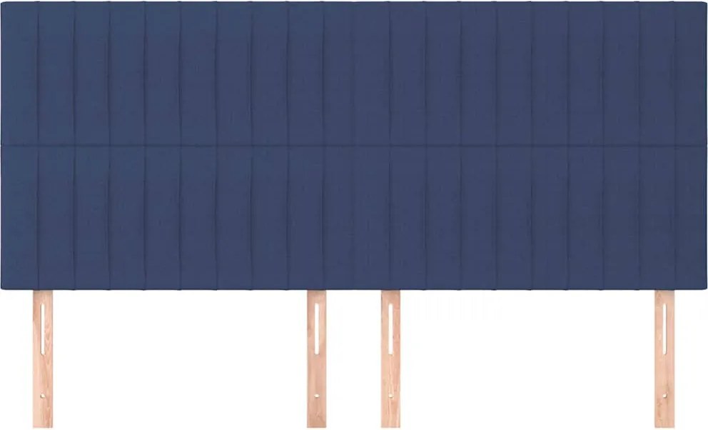 Čelo postele modré 200x5x118/128 cm látkové 3116598