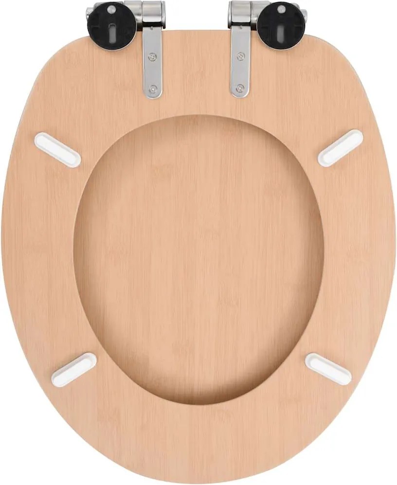 WC sedátko s funkcí pomalého sklápění 2 ks MDF motiv bambusu 276994