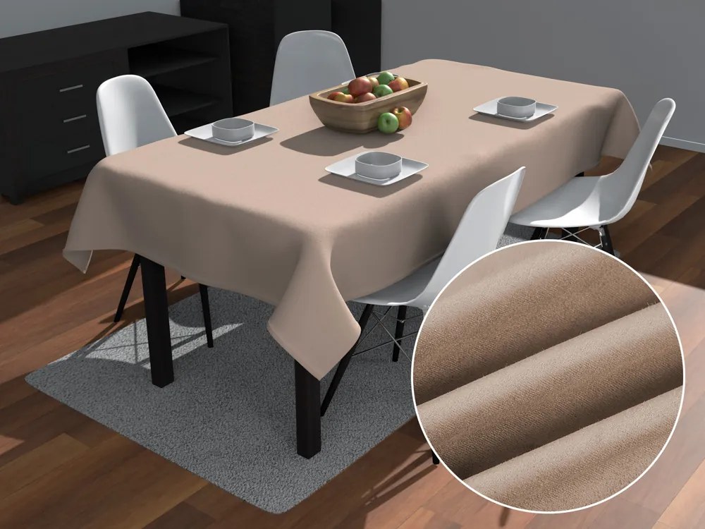 Biante Obdélníkový ubrus/imitace broušené kůže Alcantara ALC-006 Béžový 100x140 cm