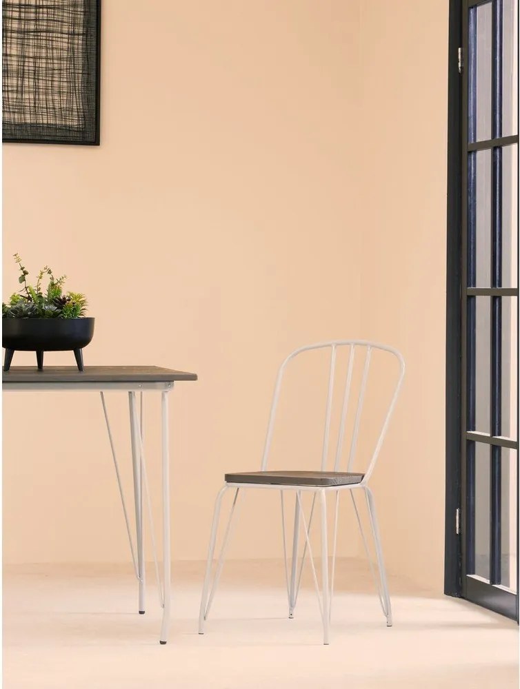 Šedá/v tmavě přírodní barvě jídelní židle z jilmového dřeva District – Premier Housewares