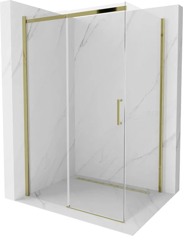 Mexen Omega sprchový kout 110x100cm, 8mm sklo, zlatý profil-čiré sklo, 825-110-100-50-00