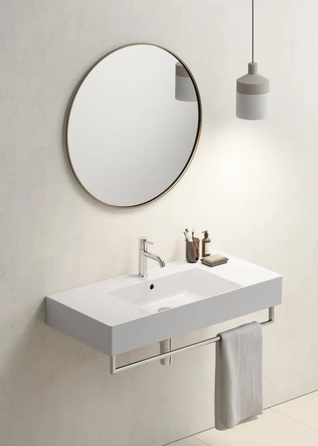 GSI, KUBE X keramické umyvadlo 100x47 cm s odkládacími plochami, bílá ExtraGlaze, 9451111