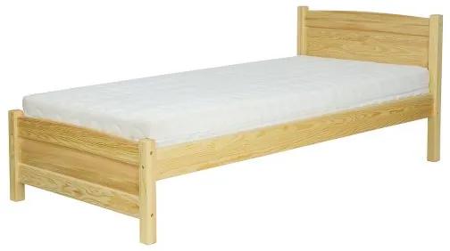 Dřevěná postel LK125, 80x200, borovice (Barva dřeva: Ořech)
