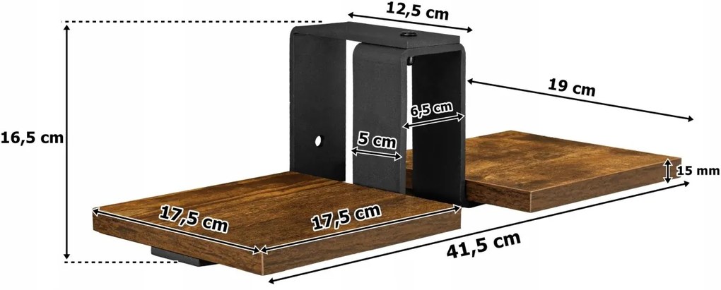 Loftový stojan na květiny FERNANDO RUSTIC černý/dub