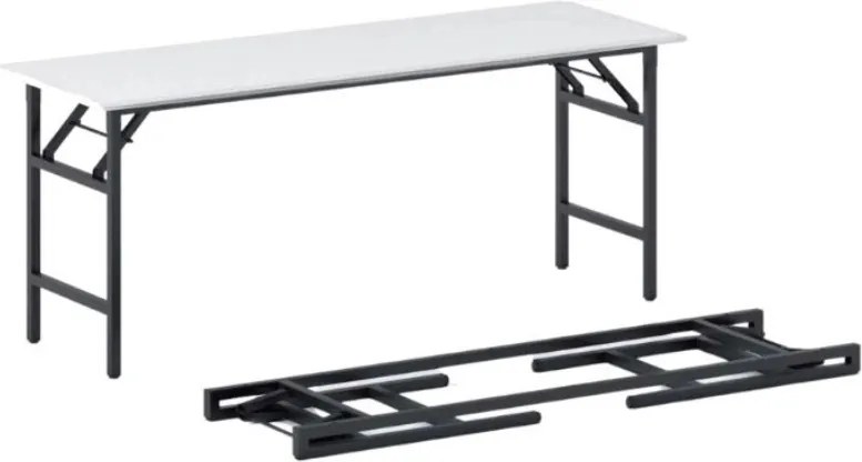 Konferenční stůl FAST READY, 170x50 cm, černá podnož, bílá