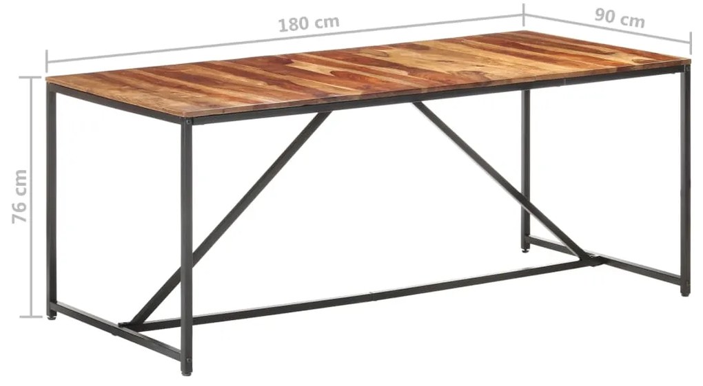 Jídelní stůl 180 x 90 x 76 cm masivní sheeshamové dřevo,  286343