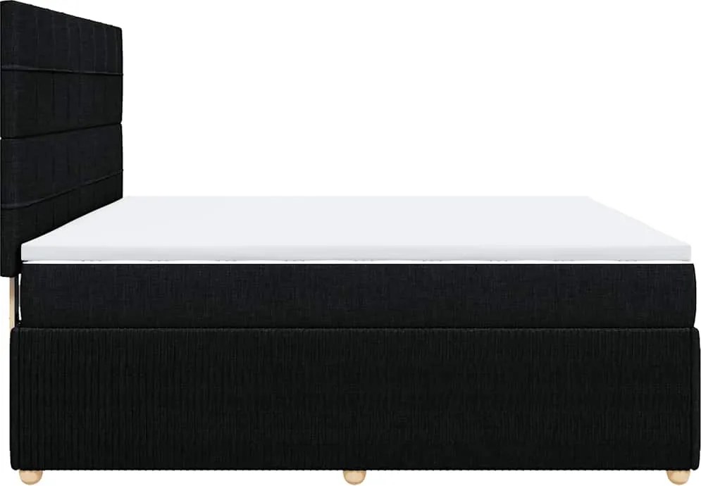 Box spring postel s matrací černá 180x200 cm textil 3294437