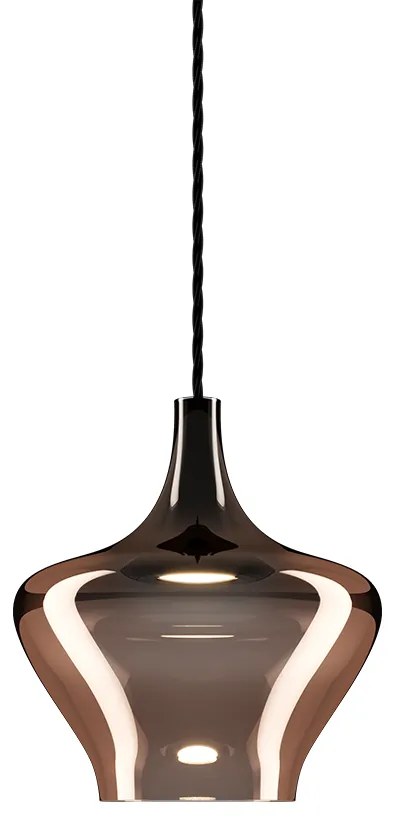 Lodes Nostalgia medium glossy bronze, bronzové sklo/černý závěs, 11W LED 2700K, prům. 20cm