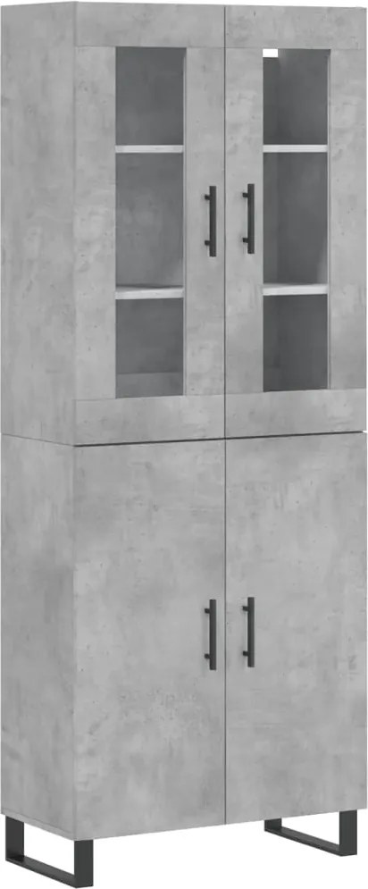 Skříň highboard betonově šedá 69,5x34x180 cm kompozitní dřevo 3198237