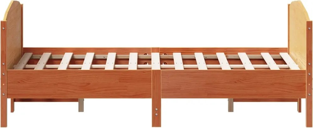 Postel bez matrace voskově hnědá 135 x 190 cm masivní borovice 3216184