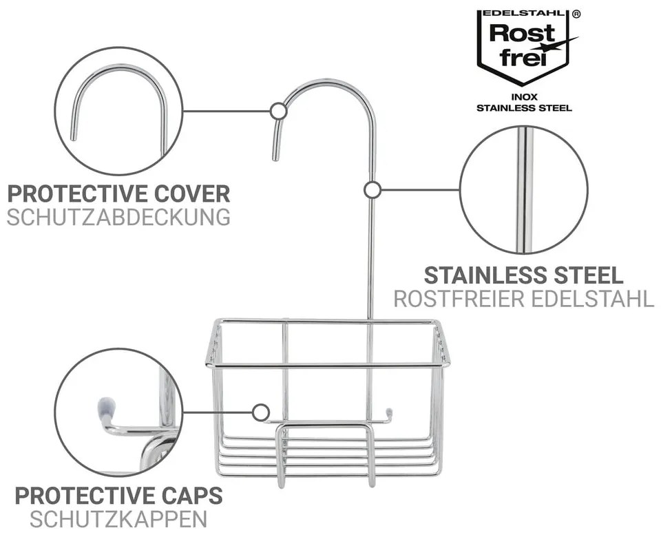 Závěsná koupelnová polička z nerezové oceli v leskle stříbrné barvě Milito – Wenko