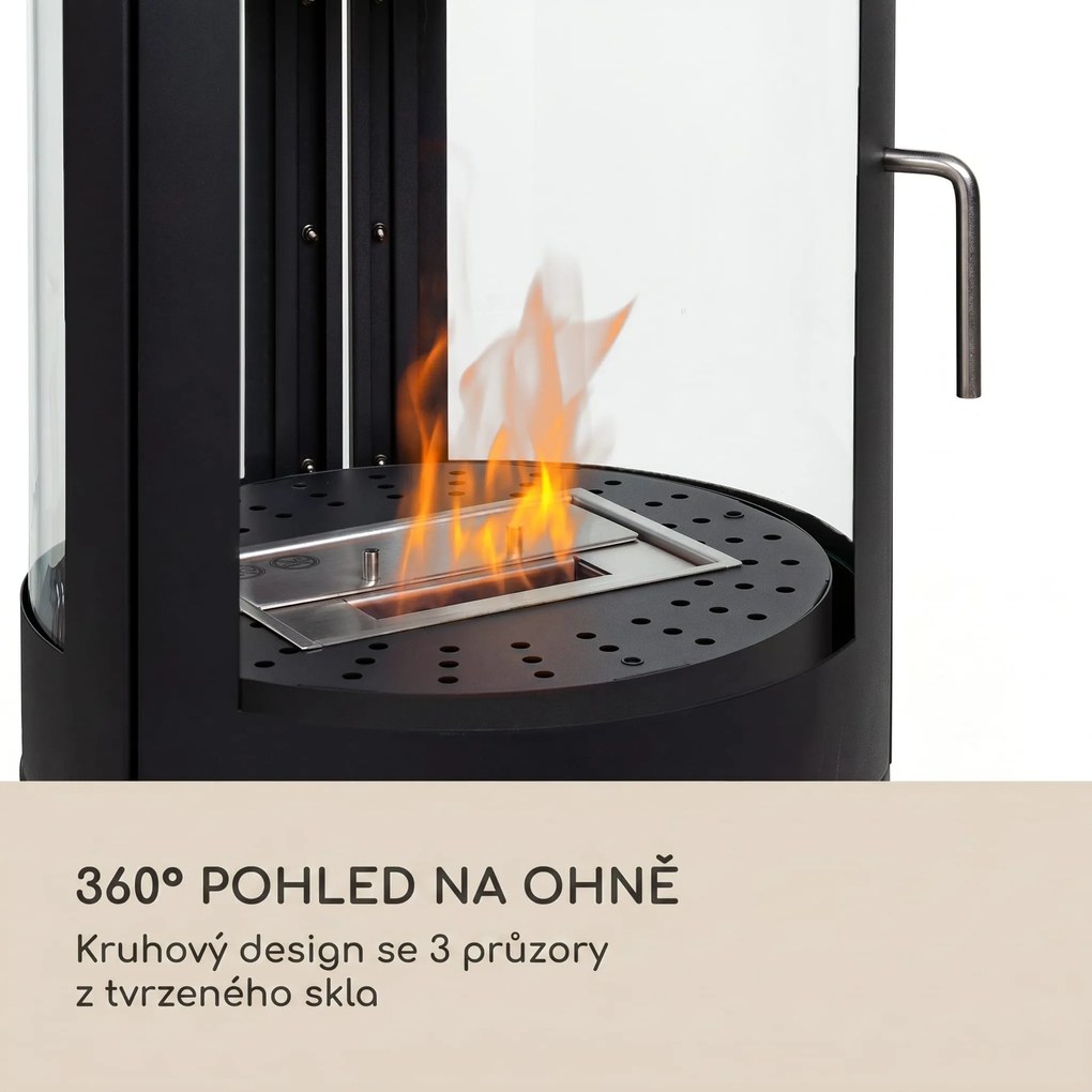 Blumfeldt Fiamme Circulo, ethanolový krb, hořák z nerezové oceli, 1,2 l, doba hoření 4-6 h