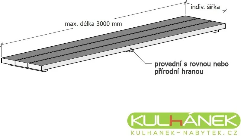 KULHÁNEK zahradní nábytek Sedák na gabion Odstín nátěru: individuální, Šířka sedáku na gabion / zídku: 35 cm, Délka sedáku na gabion / zídku: 110 cm