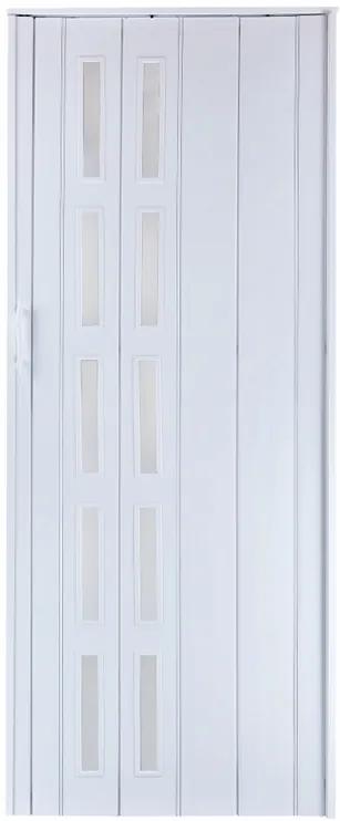 STANDOM - STANDOM Shrnovací dveře prosklené ST5 Bílá, 123,5 cm