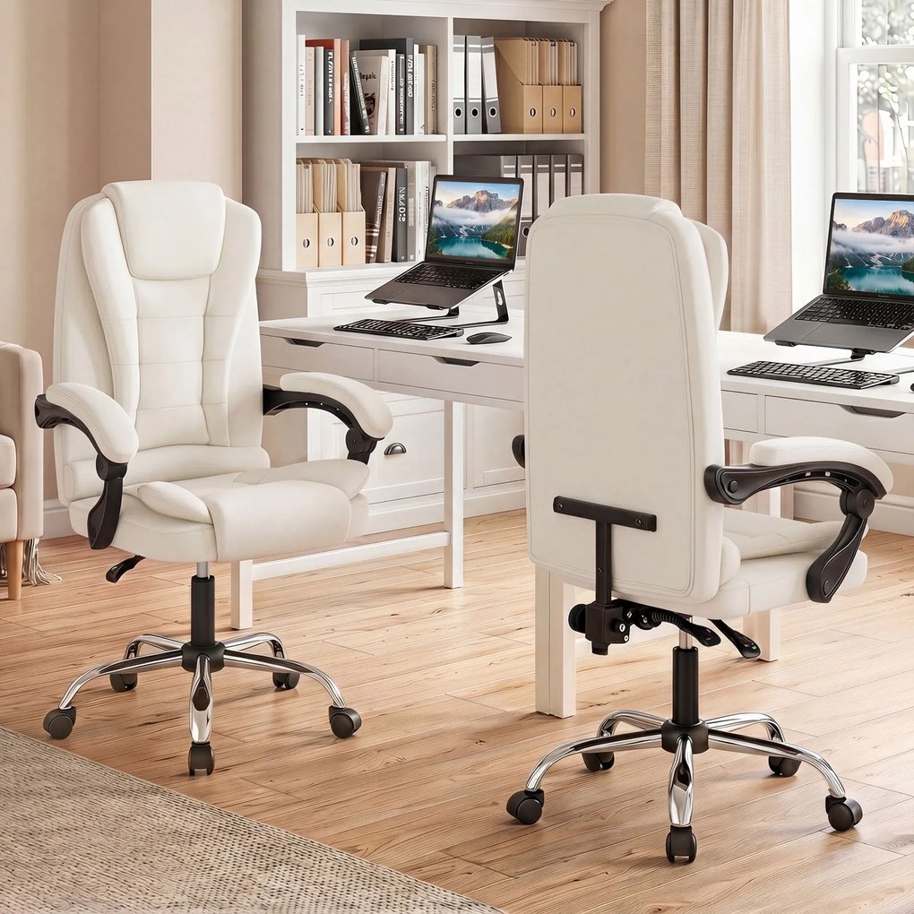 Costway Ergonomická manažerská židle s kolečky, nastavitelnou výškou sedáku