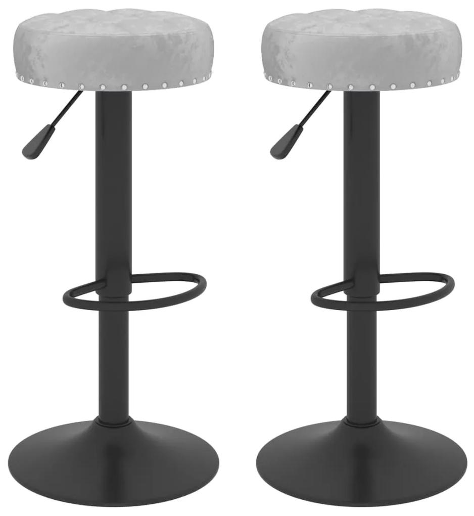 Barové stoličky 2 ks šedé samet - Default Title