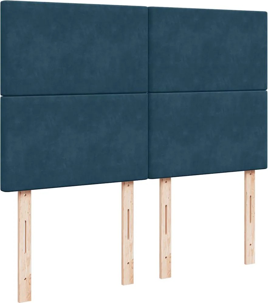 Box spring postel s matrací modrá 140 x 200 cm samet 3293228
