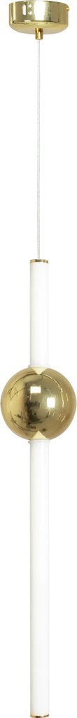 Toolight - LED stropní lampa závěsná 60cm 12W APP476-CP, bílá-zlatá, OSW-00608