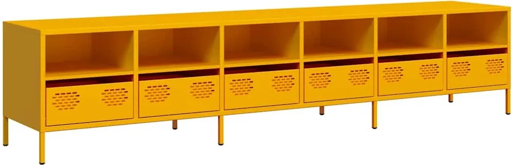 TV skříňka žlutá 202 x 39 x 43,5 cm ocel válcovaná za studena 3307158