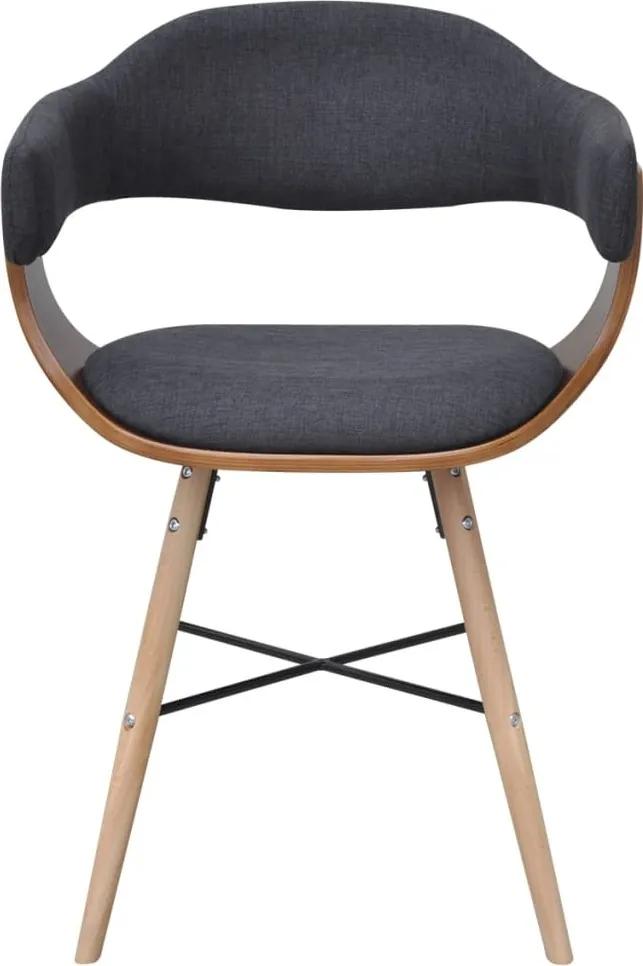 vidaXL Jídelní židle 6 ks černé umělá kůže a ohýbané dřevo [279496] Barva: Tmavě šedá