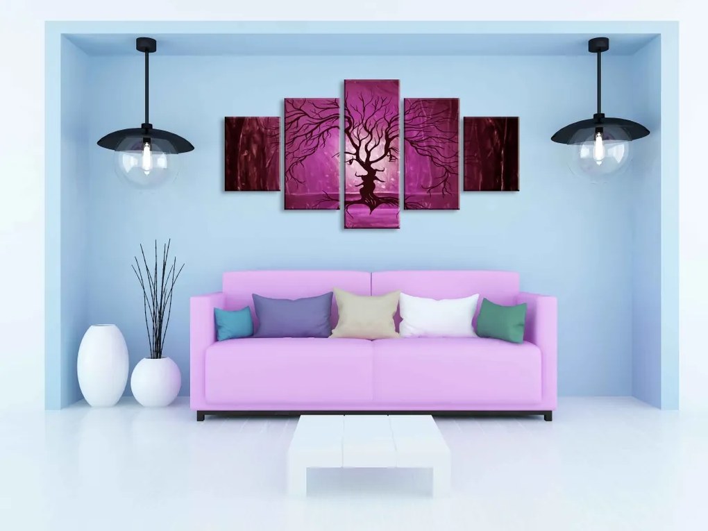 Obraz Dvě tváře přírody Pink Velikost (šířka x výška): 150x80 cm