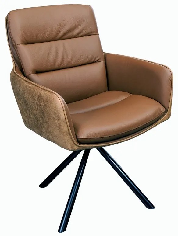 Designová otočná židle Maddison koňaková
