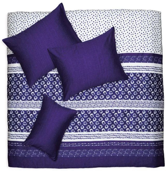 SCANquilt povlečení SATÉN DESIGN indigo modrá 240 x 200/70 x 90 cm