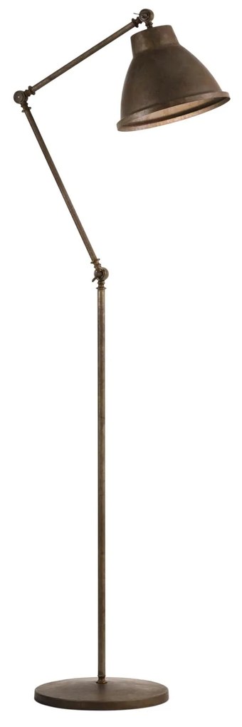 Il Fanale Loft, industriální stojací lampa z mosazi a železa, 1x15W E27, výška 112-206cm