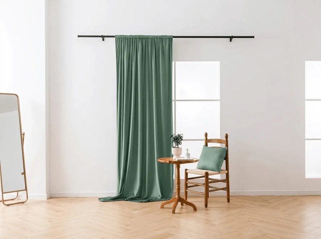 Zatemňovací závěs DREAM VELVET 140x250 cm, šalvějově zelený Zavěšení: Řasící páska