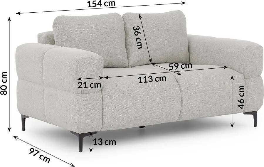 Světle šedá pohovka 154 cm Helio – Ropez