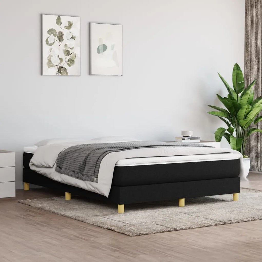 Box spring postel s matrací černá 140 x 190 cm textil 3144169
