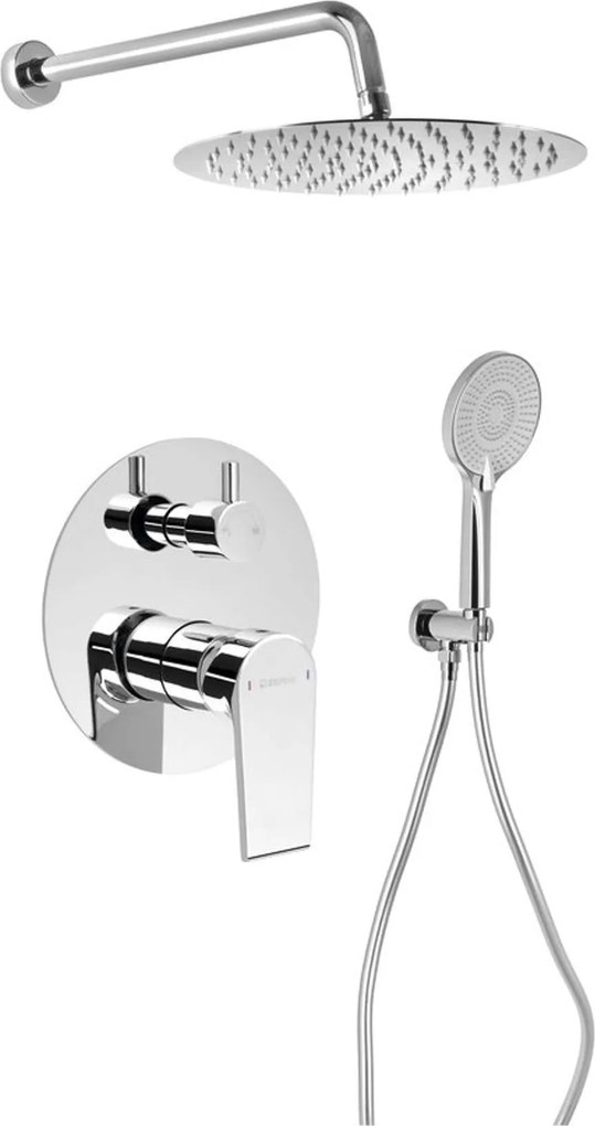 Sapho Kai - Sprchový set s baterií pod omítku, s tělesem, průměr 30 cm, chrom KA43-03