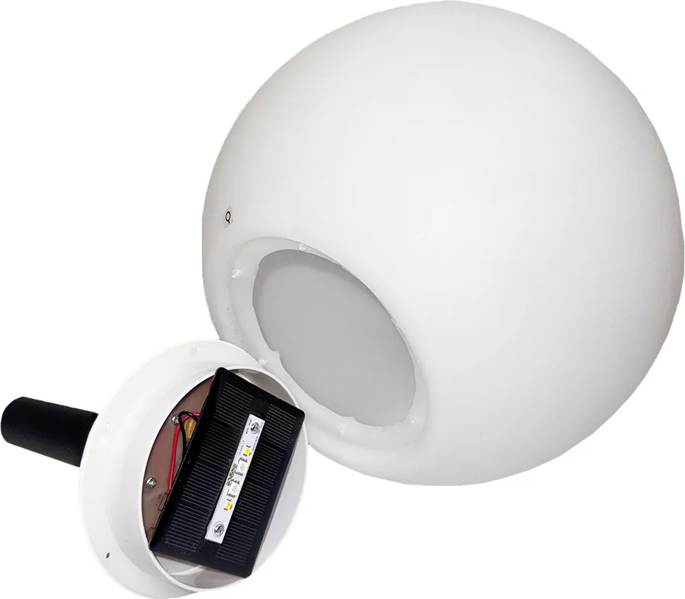 Sada 3 bílých venkovních stojacích lamp včetně LED solárních IP44 - Ludger