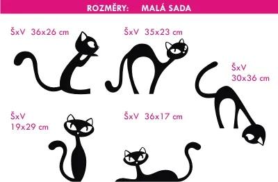 WALLVINIL Samolepky na zeď - Nezbedné kočky Barva: Starorůžová, Velikost: Velká sada