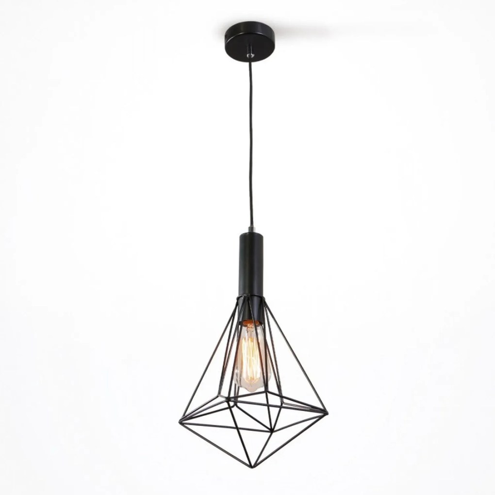 Light for home - Závěsné svítidlo na lanku 30788 "BRILLIANT", 1x60W, E27, Černá