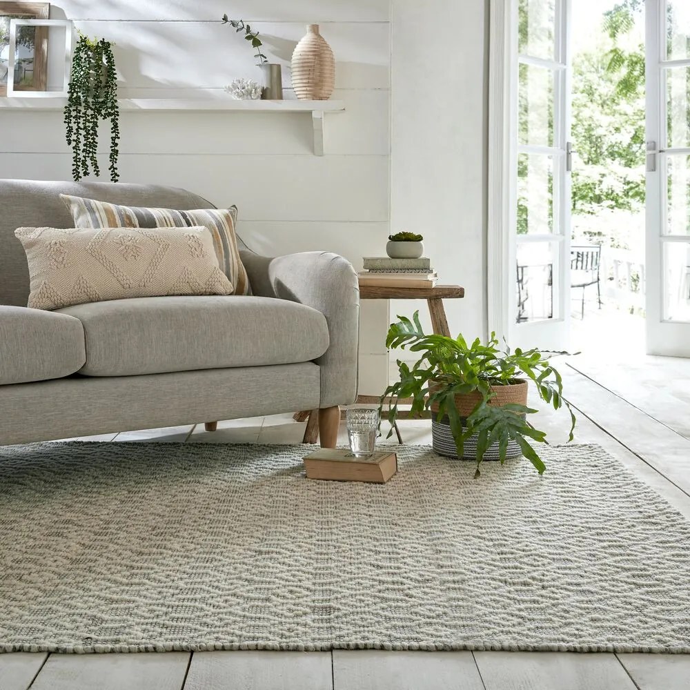 Flair Rugs, Ručně tkaný kusový koberec Nur Wool Dream Grey/Ivory, 120x170, šedá, ložnice